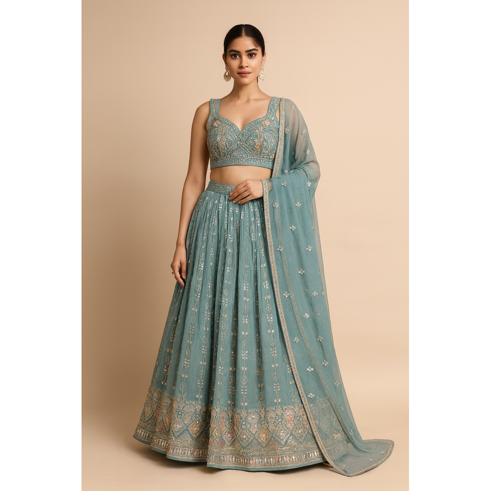 LAYLA STITCHED LEHENGA SUIT - WOMENS WEAR-LEHENGA SUIT : PEHNAWA - 10 ...