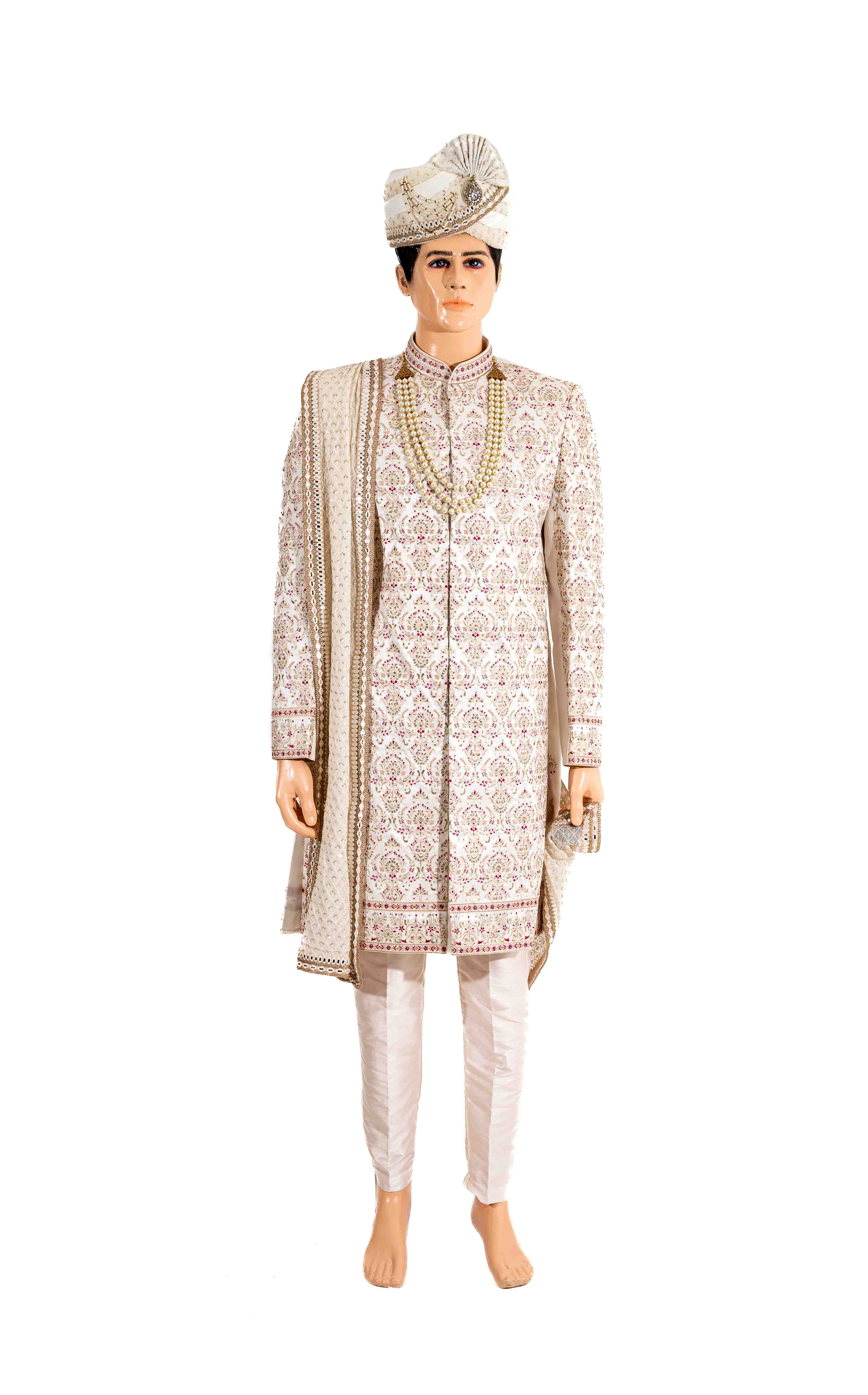 PARAMJIT GROOM SHERWANI SUIT RSK - MEN-MENS SHERWANI : PEHNAWA - 13/06 ...